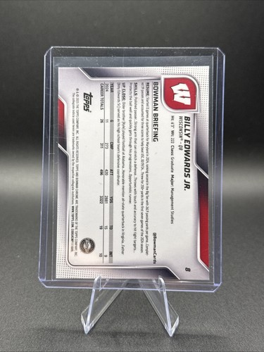 2025 Bowman University Chrome Sapphire Edition - Billy Edwards Jr. #8 ...