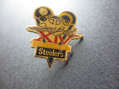 VINTAGE SUPER BOWL XIV LOS ANGELES RAMS vs PITTSBURGH STEELERS LAPEL ...