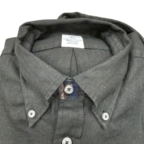 Brooks Brothers Men's Regular Fit Solid 100% Linen Long Sleeve Button ...