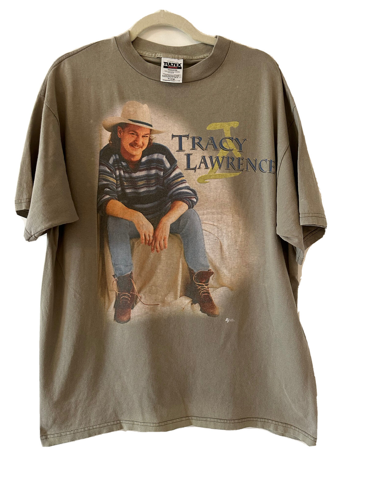 Vintage Tracy Lawrence Country Singer T Shirt Tultex Sz XL Cowboy ...