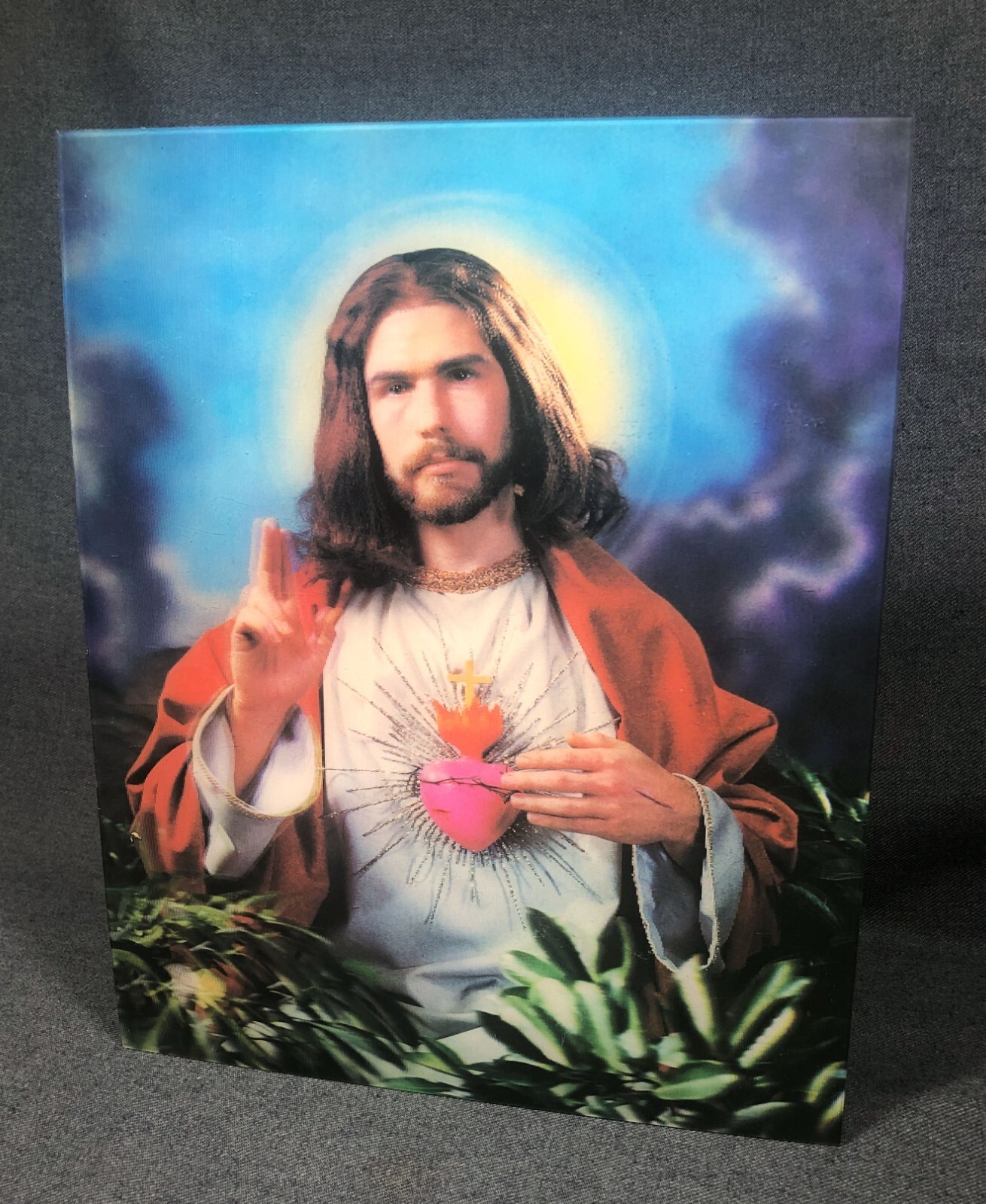 Lenticular 3D Christ and Sacred Heart Religious Scene Picture Print ...