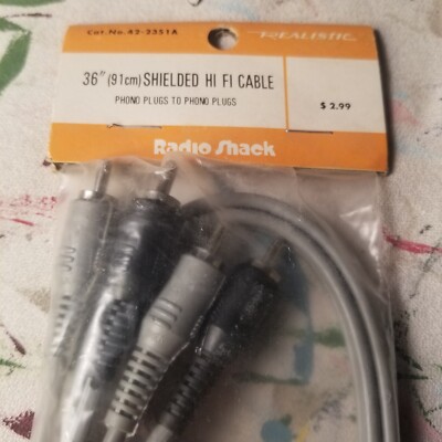 Realistic Shielded 3-Ft Audio Patch Cable - Radio Shack Adapter Cable ...