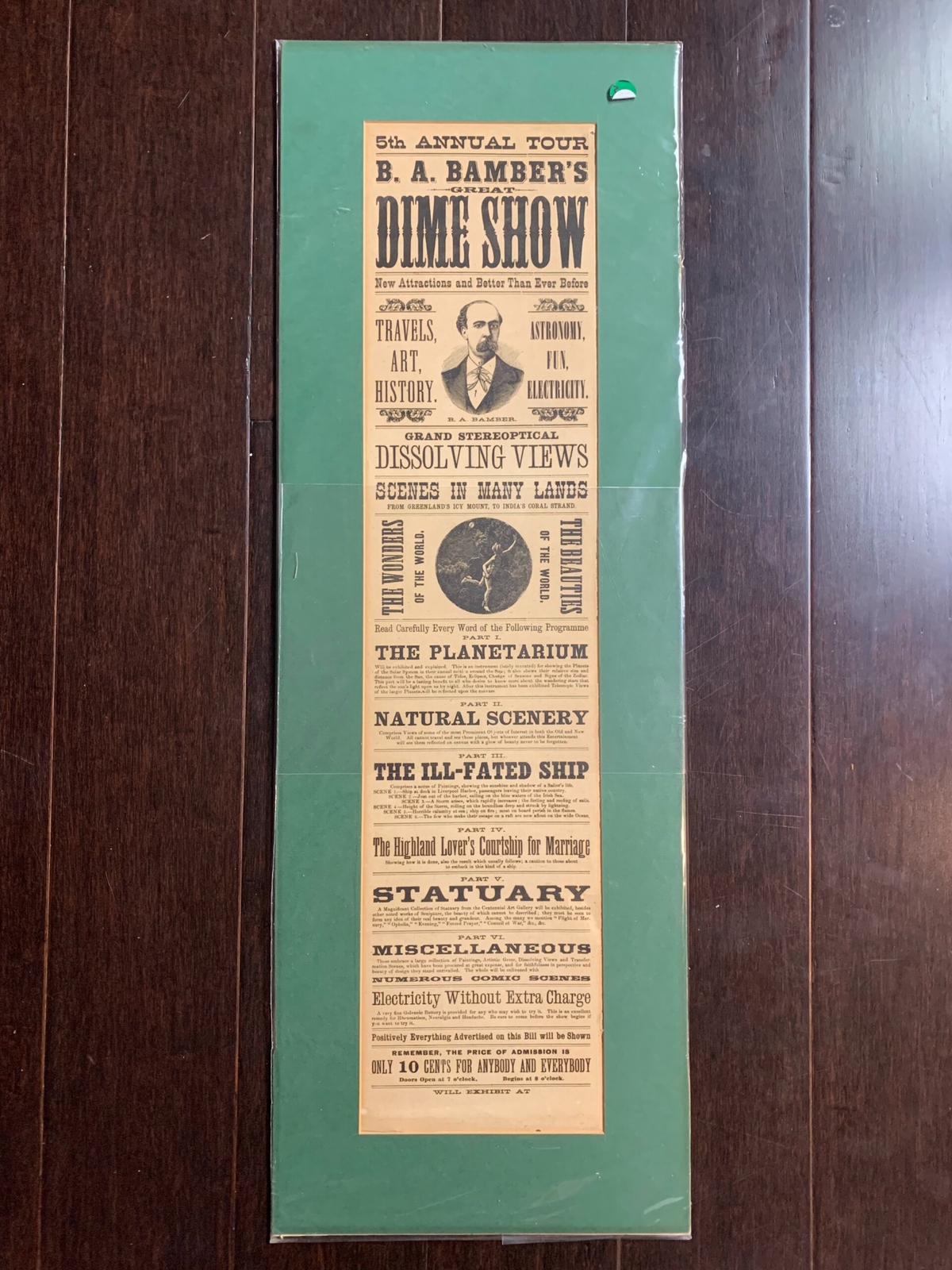 B.A. Bamber's Dime Show - The Wonders Of The World (1880) 6.5x27 US ...