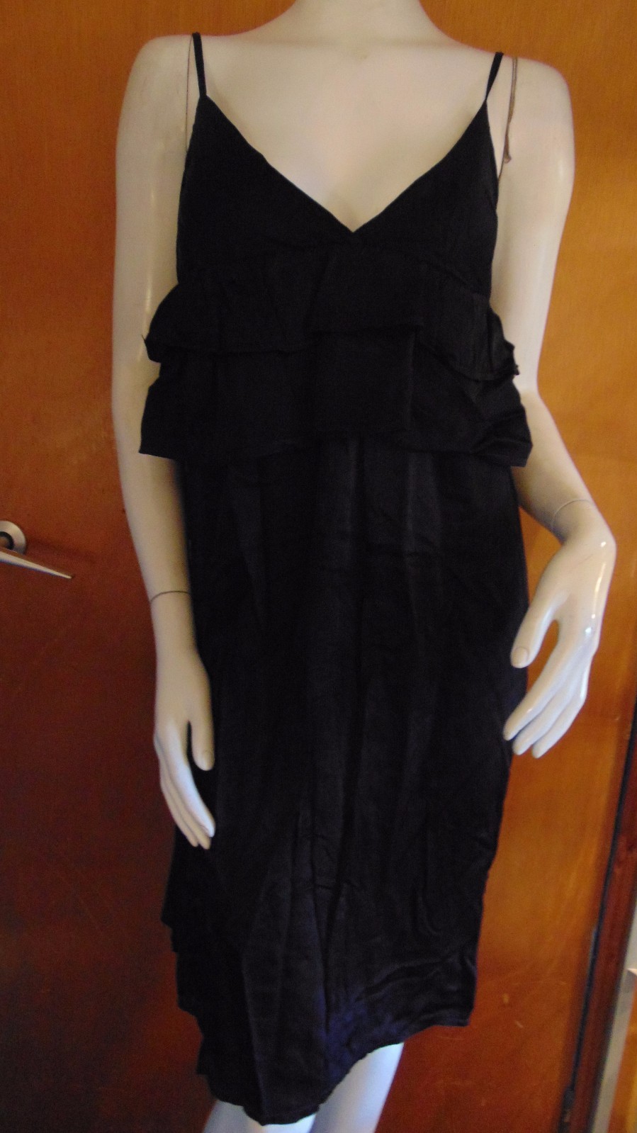 Angela Moda Dress Silk Blend Strappy Sleeveless Frilled L UK 16 ...