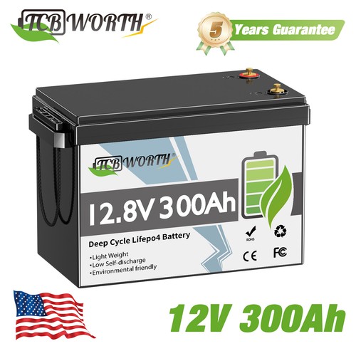 12V 300Ah LiFePO4 Lithium Battery 8000+Deep Cycle for RV Solar Home Off ...