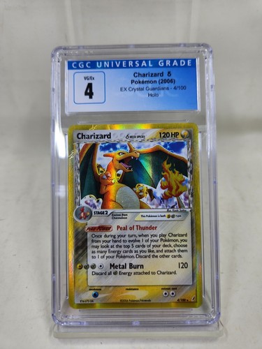 CGC 4 VG-EX - Charizard 4/100 Holo - Delta Species Pokémon EX Crystal ...