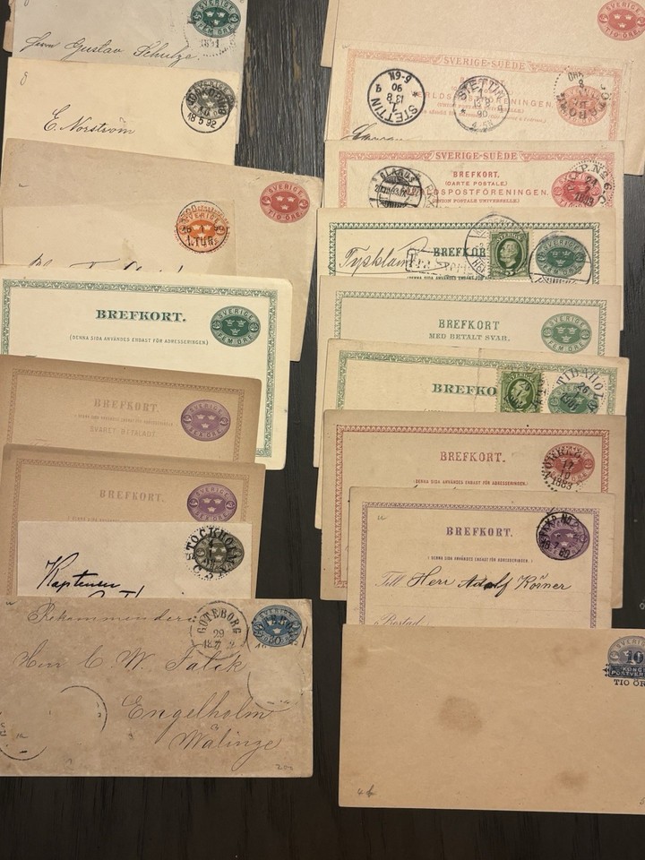 83 Antique Sweden Postcards & Covers Lot Swedish Postal History Late ...