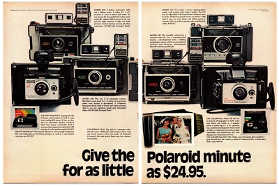 Original 1974 Polaroid Cameras -Original 2 Page Print Ad (8x11 ...