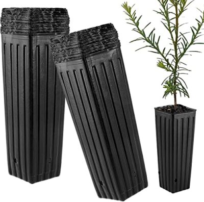 50 Pcs 9.8 Inch Tree Seedling Pots Tall Tree Pots Deep Nursery Seedling ...