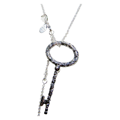 Pandora Regal Key Sterling Silver Necklace 12" Drop 397676 | eBay