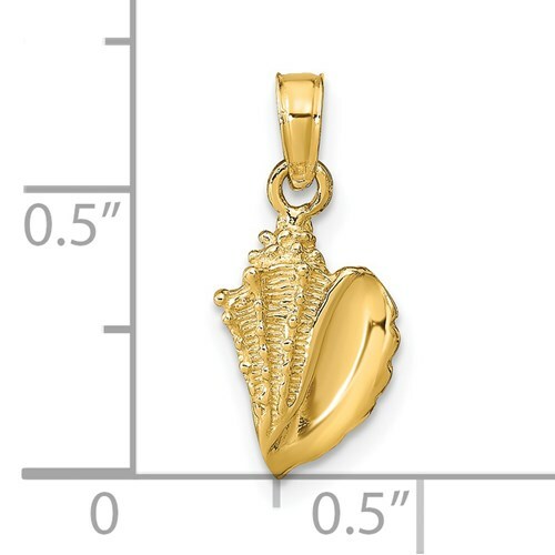14K Yellow Gold Conch Shell Charm Pendant 0.75 Inch | eBay