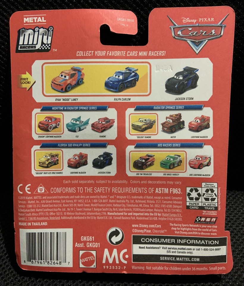 DISNEY PIXAR CARS METAL MINI RACERS RYAN LANEY RALPH CARLOW JACKSON ...