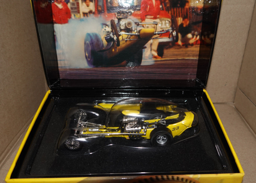 1/43 GMP VINTAGE YELLOW DRAGSTER ( TOP FUEL ) GREER BLACK PRUDHOMME ...