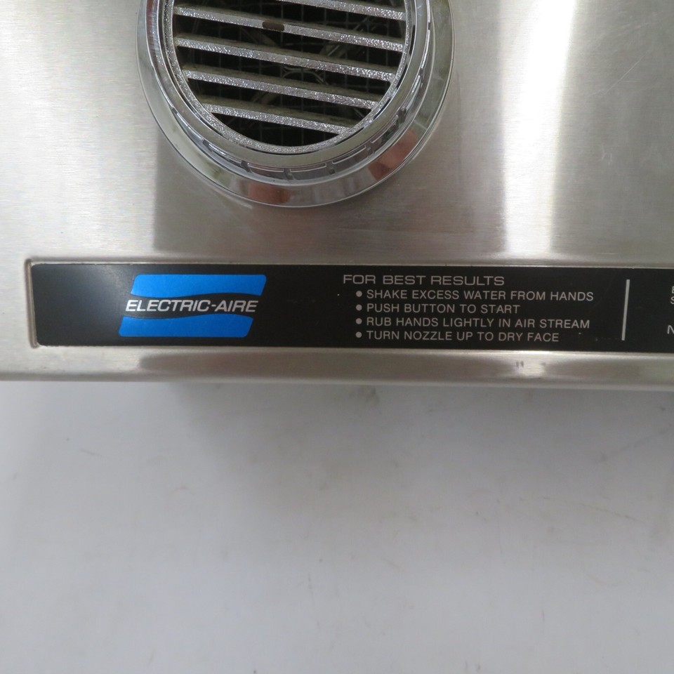 Electric-Aire Model S Hand Dryer 230V 60HZ 7.8A - 7 Motor Amps ...