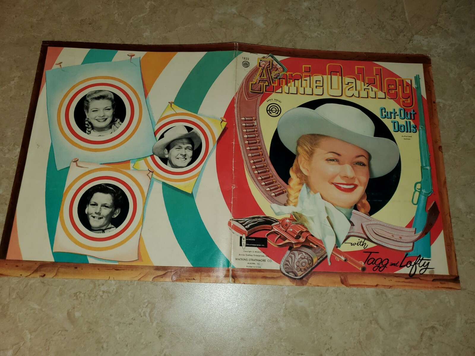 VTG. (1956) "ANNIE OAKLEY PAPER DOLLS", BY WATKINS-STRATHMORE CO. #1822 ...