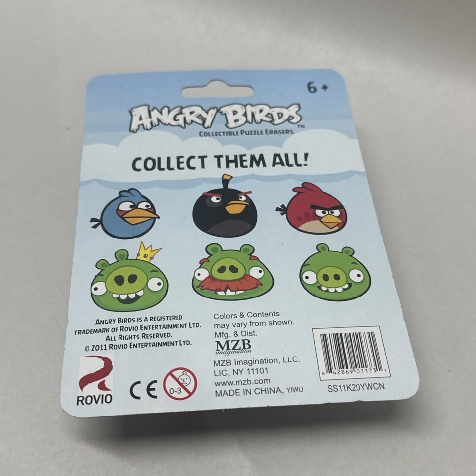 Angry Birds Collectible Assemble Puzzle Erasers 3 Pack Blue & Black ...