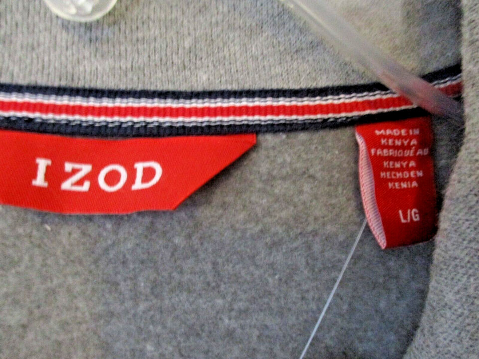 NWT, IZOD Men's Sueded Fleece Sweatshirt, 1/4 Zip Gray Pullover, Size ...