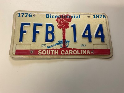 South Carolina SC License Plate Bicentennial 1976 FFB 144 | eBay