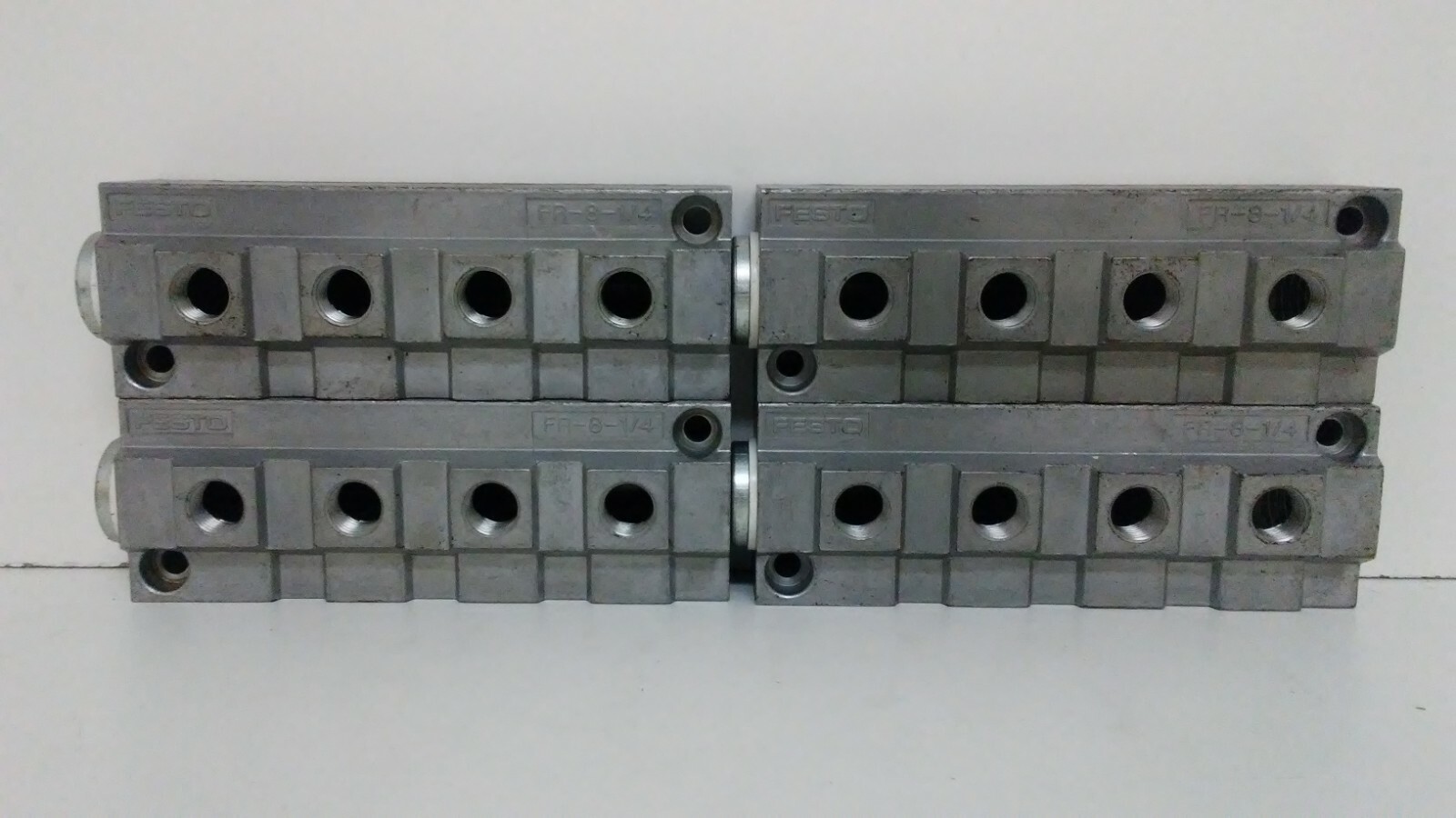 LOT OF (4) GUARANTEED! FESTO DISTRIBUTION MANIFOLD BLOCKS FR-8-1/4 ...