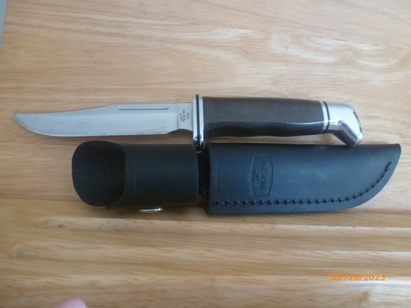 Buck 117 GRS Pro Brahma Green Micarta Fixed Blade Knife USA W/Leather ...