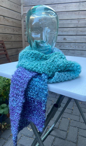 Hand knit soft, multi-colored scarf, all proceeds benefit charity | eBay