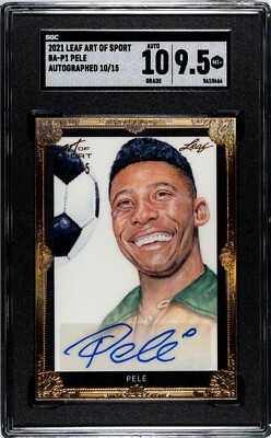 2021 Leaf Art of Sport Pele Autograph /15 SGC 9.5 w/10 AUTO (10/15) | eBay