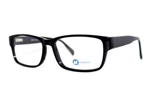 MODERN OPTICAL SLICK Black Rectangle LARGE Eyeglasses Frames 57-17-150 ...