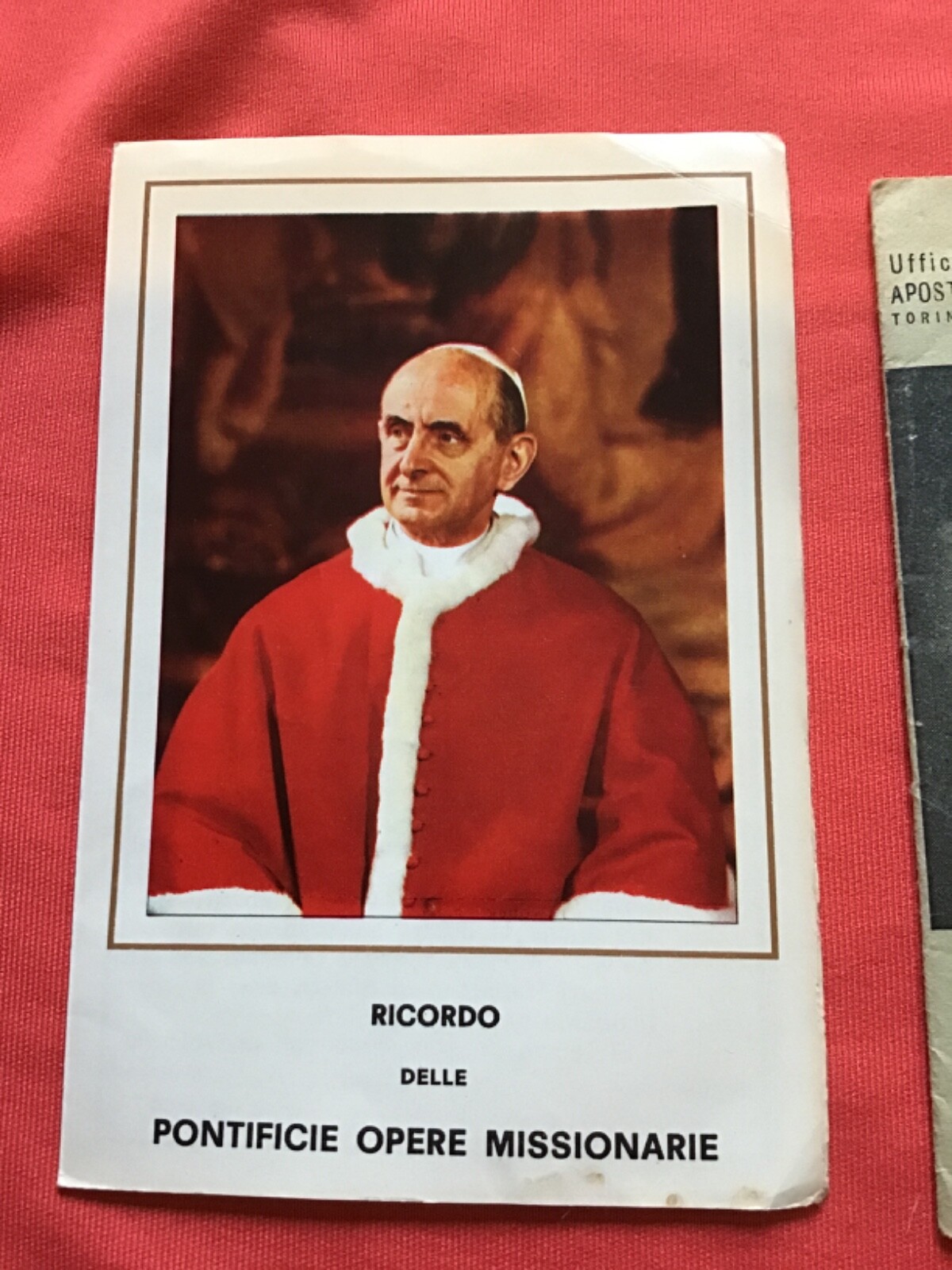 Antique relic of Pope Pius XII 1953 + 2 holy cards with prayers Rome ...