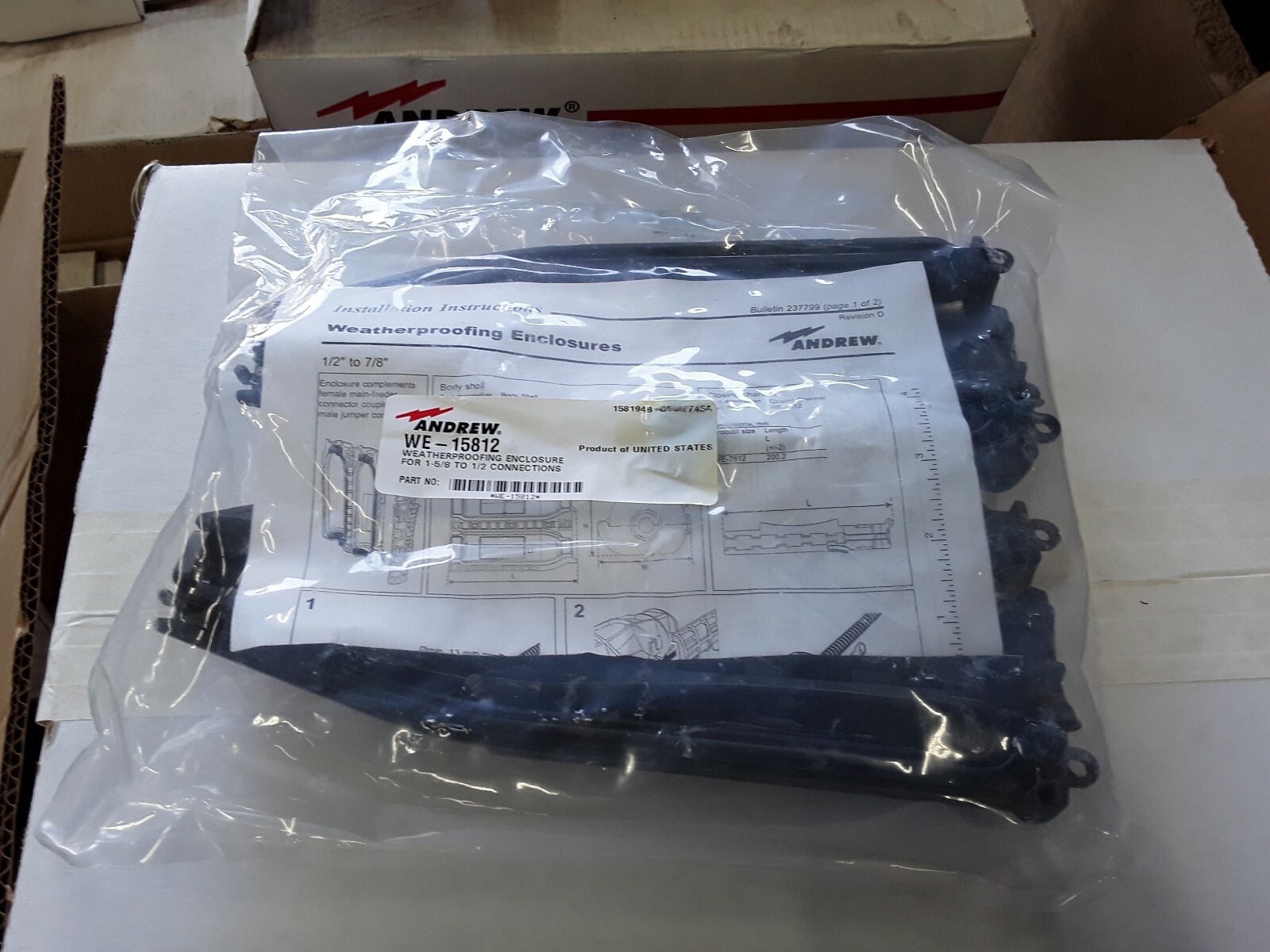 Andrew WE-15812 Weatherproofing Enclosure 1-5/8 to 1/2 Connections Lot ...