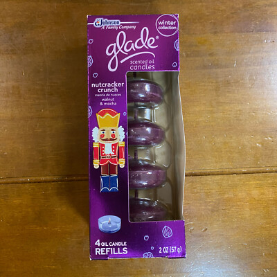 1 Box of 4 Glade Scented Oil Candle Refills Nutcracker Crunch Walnut ...