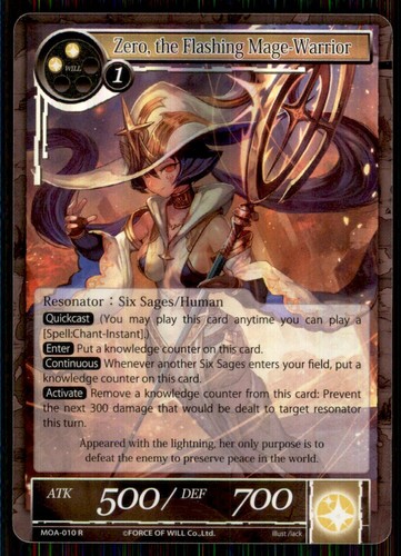 2014 FOW Force of Will Zero, the Flashing Mage Warrior #MOA-010R | eBay