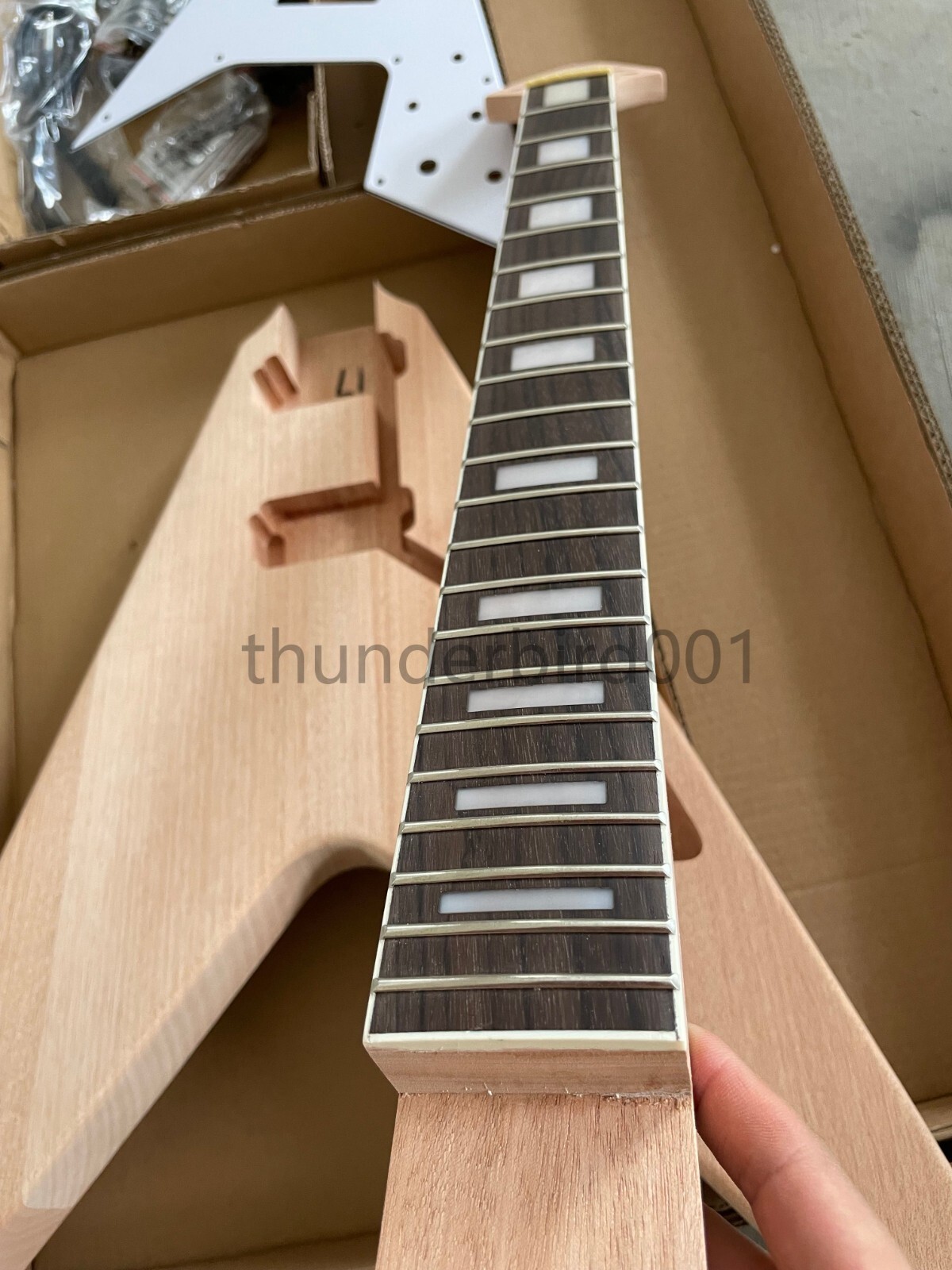 DIY Electric Guitar Kits Flying V Mahogany Body&Neck Rosewood ...