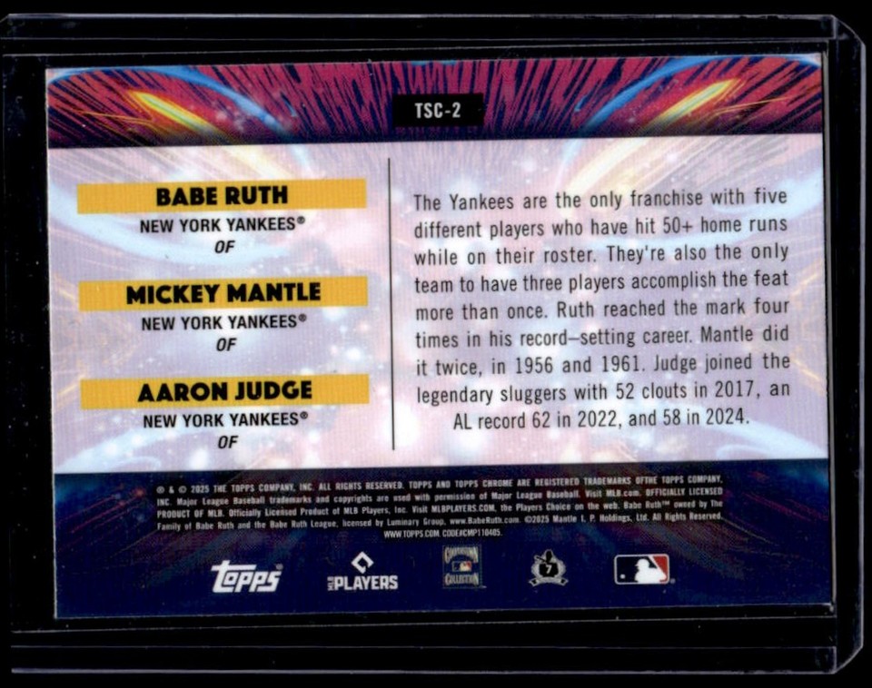 2025 Topps Cosmic Chrome Mickey Mantle Aaron Judge Babe Ruth Star ...