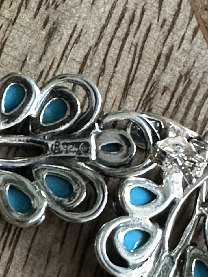 Carolyn Pollack Sleeping Beauty Turquoise Sterling Silver drop earrings ...