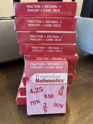 Everyday Mathematics Fraction Decimal Percent Card Deck-10 DECKS NEW ...