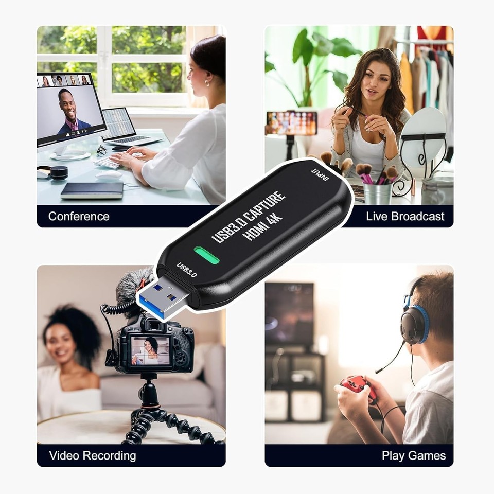 Cam Link 4K, USB 3.0 HDMI Capture Card, External Camera Capture Card ...
