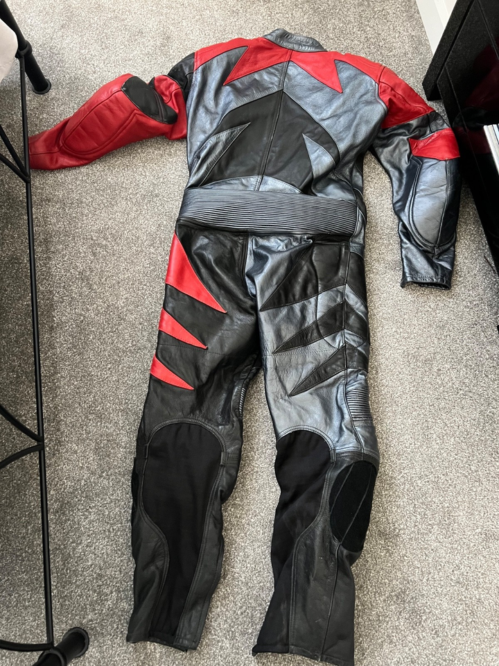 Akito 'Devil' Leather Motorbike armoured all in one suit | eBay UK