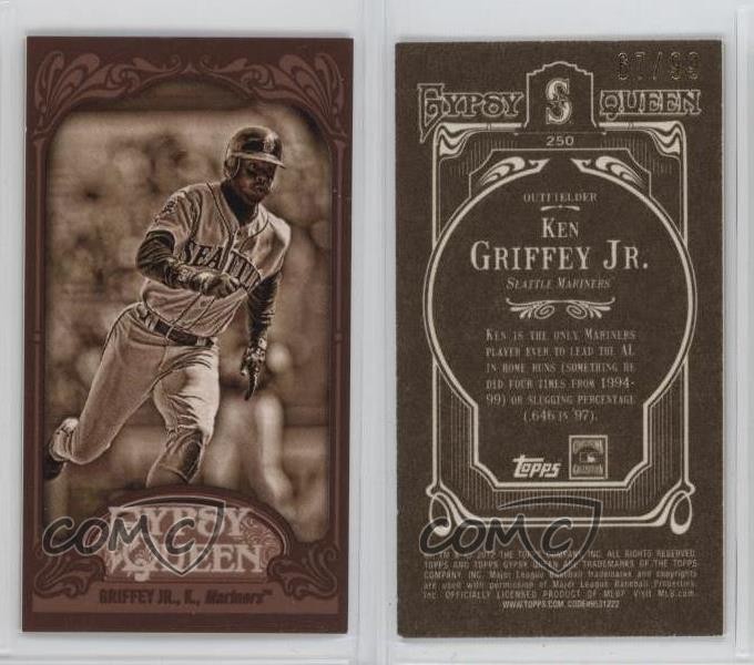 2012 Topps Gypsy Queen Mini Sepia 67/99 Ken Griffey Jr #250 HOF 4ib | eBay