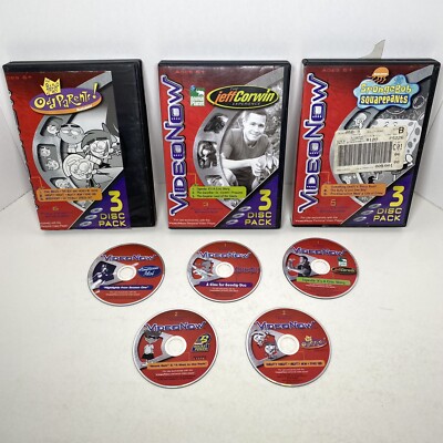VideoNow Spongebob Oddparents Jeff Corwin Vintage 2003 PVD Disc Cases ...