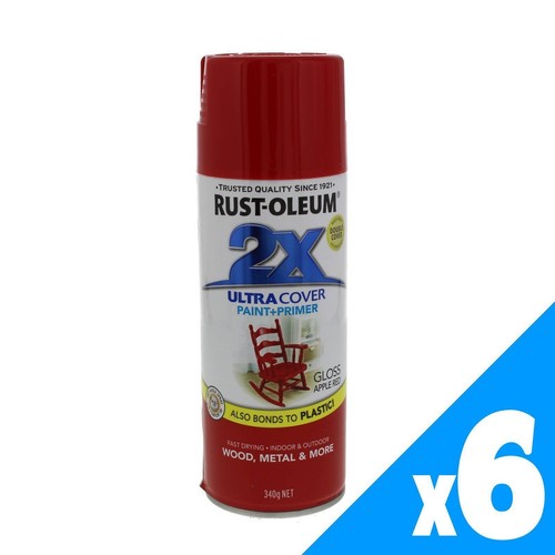 2X Ultra Cover Gloss Spray Aero Apple Red Superior 340g Spray Rustoleum ...