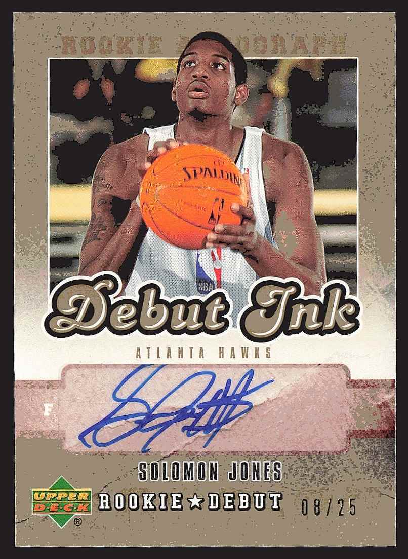 2006-07 Upper Deck Rookie Debut - Debut Ink Gold #DI-SJ Solomon Jones /25 (AU, RC) for sale ...