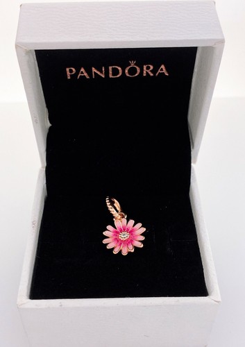 New 100% Authentic PANDORA Rose Gold Pink Daisy Flower Dangle Charm ...