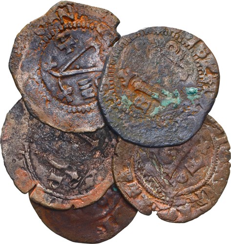 ONE (1) DOMINICAN REPUBLIC, Santo Domingo, copper 4 maravedis, Charles ...