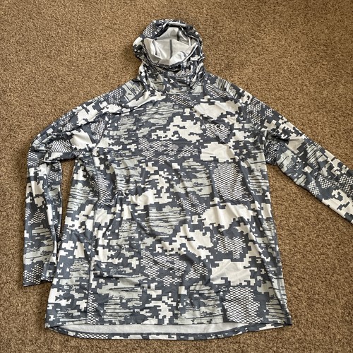 AFTCO /Bass Cat- Adapt Tactical Camo Performance Sunmask Hoodie Shirt ...