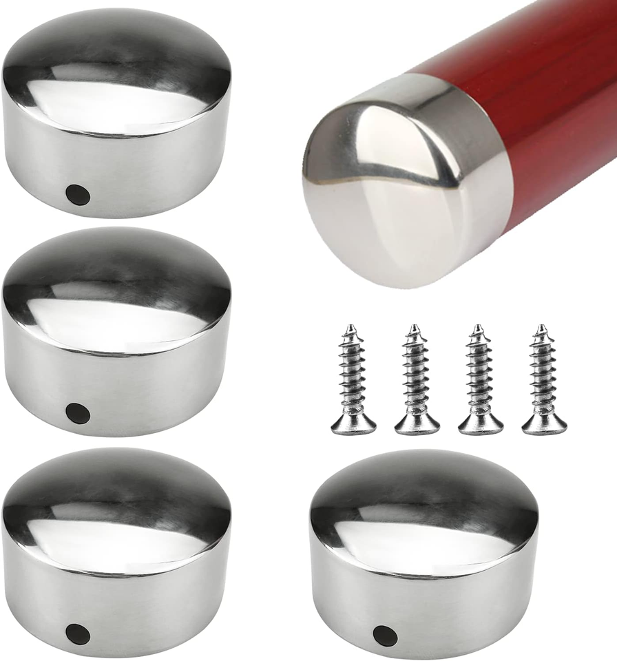 4 Pcs 45Mm Stainless Steel round Handrail End Caps for Staircase Steps ...