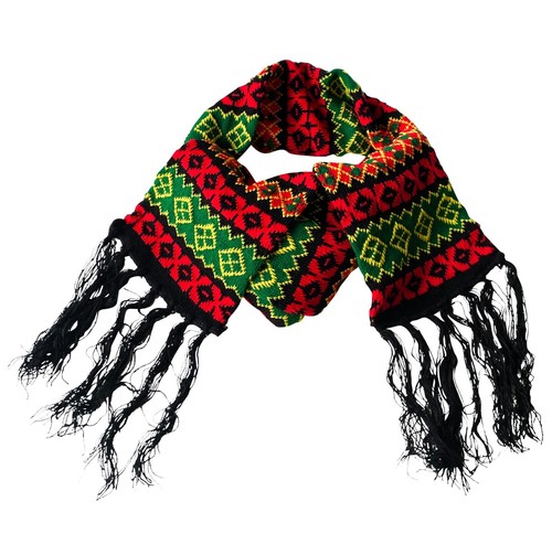 Rasta Jacquard Tricot Aztèque Diamant Noir Rouge Vert Jaune Écharpe | eBay
