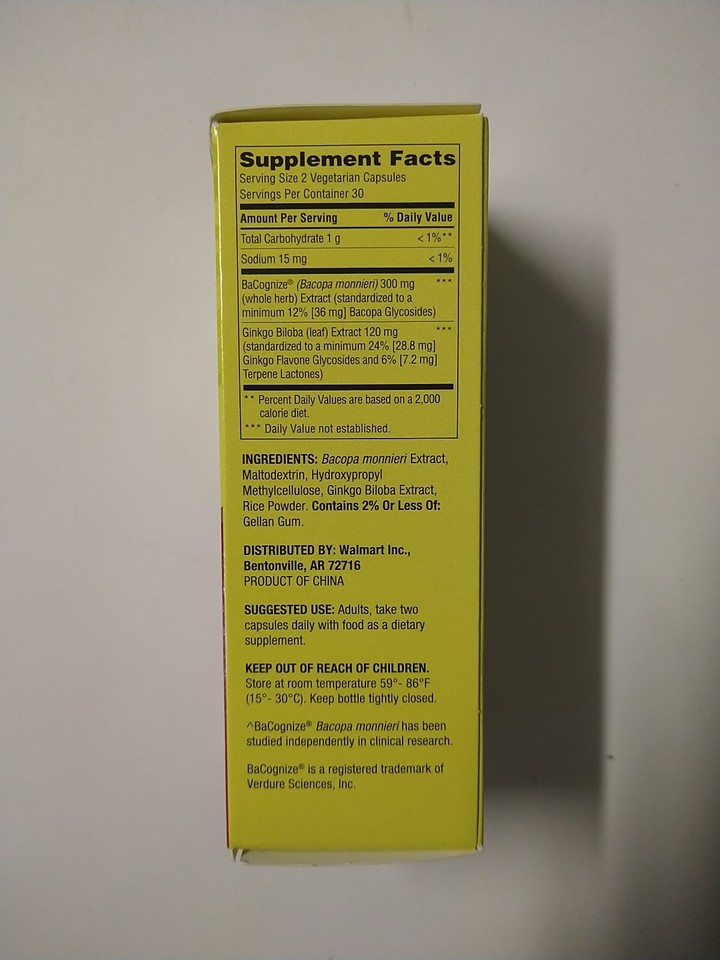 Spring Valley Brain Performance Support 60 Vegetarian Capsules Exp 03/ ...