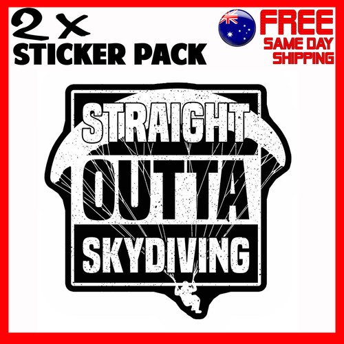 2 x Stickers - Straight Outta Skydiving - Car Bumper Funny Novelty ...