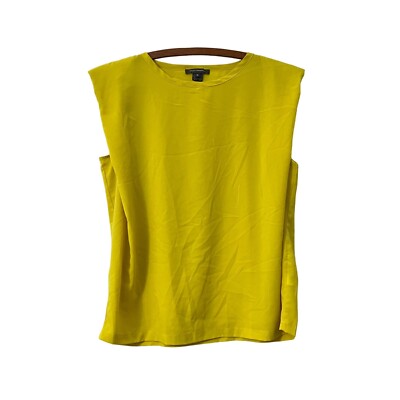French Connection Womens Yellow Shoulder Padded Sleeveless Chiffon ...