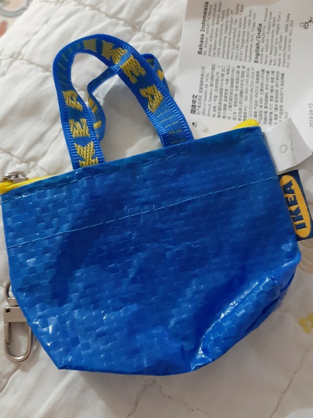 New IKEA KNÖLIG Small Keychain Bag Coin Zipper Blue Frakta Mini Key ...